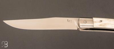 Couteau " Slipjoint " custom par Laurent Gaillard - Bois de cerf poli ...