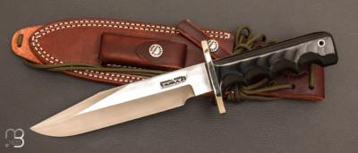 Couteau " Attack N°14 - 7 1/2" par Randall - Micarta noir Finger Grips