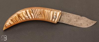 Couteau " Curni lame damas " par Alexandre Musso