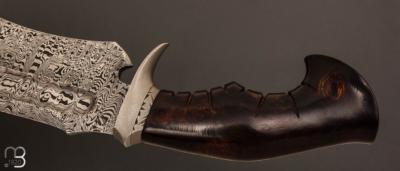Couteau " Maximus Bowie " damas et ironwood custom fixe de Samuel Lurquin