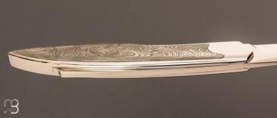 Couteau " Lock-Back " custom par Vincent Saja - Damasteel® et RWL-34