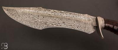 Couteau " Maximus Bowie " damas et ironwood custom fixe de Samuel Lurquin