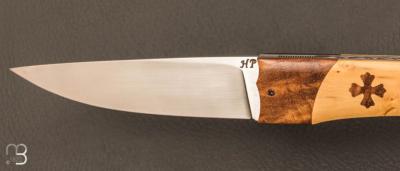 Couteau " Pyréa " de Philippe Herail - Buis et loupe d'Orme