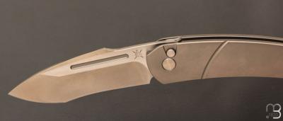 Couteau " Alcyon Full Titanium " button-lock par Bastards Knives X Tim ...